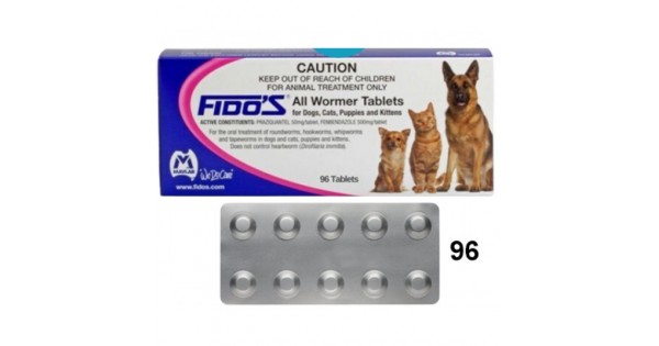 Fido's all Wormer Tablets Dogs, Cats, Kittens and Puppies - Cats & Kittens