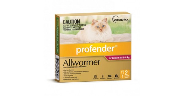 Profender 5-8kg (11-18lb) 2 vial pack - Cats & Kittens