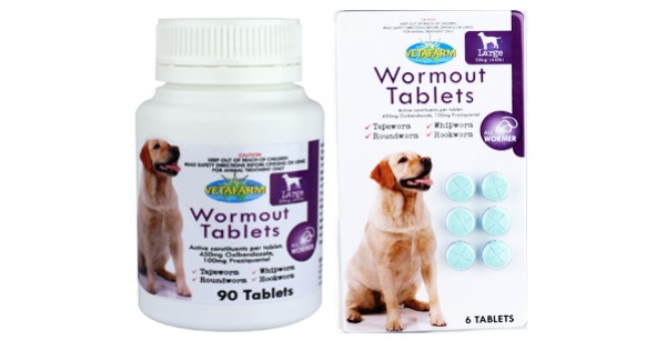 Wormout for Large Dogs 20kg (44lbs) - Intestinal Wormers